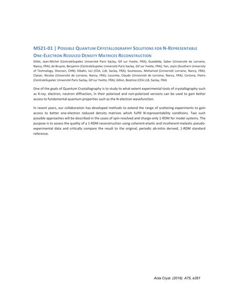 Pdf Possible Quantum Crystallography Solutions For N Representable