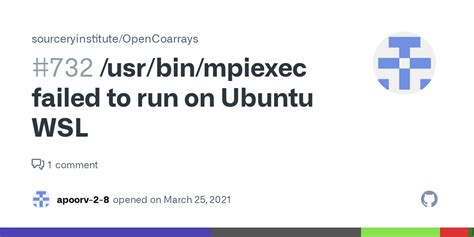 Usrbinmpiexec Failed To Run On Ubuntu Wsl · Issue 732 · Sourceryinstituteopencoarrays · Github