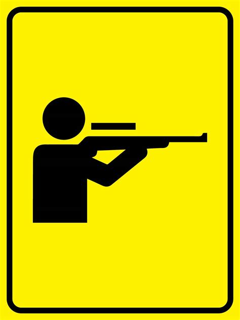 Rifle Range Symbol Sign New Signs