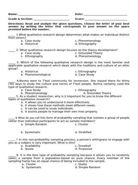 Long Test Pdf Sampling Statistics Qualitative Research