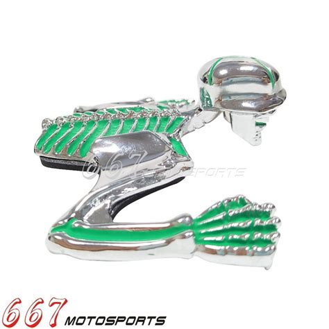Skull Skeleton Fender Headlight Ornament For Harley Bobber Chopper Cafe