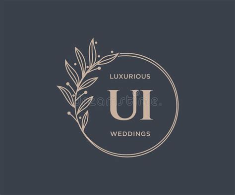 Ui Initials Letter Wedding Monogram Logos Template Hand Drawn Modern