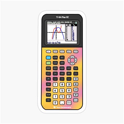A Colorful Clipart Image Of A Ti 84 Plus Ce Graphing Calculator