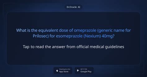 What Is The Equivalent Dose Of Omeprazole Generic Name For Prilosec For Esomeprazole Nexium