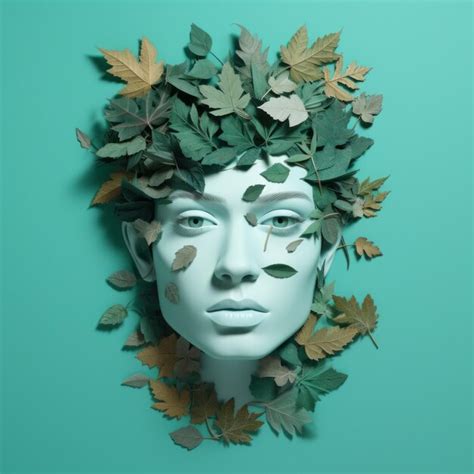 Premium Photo Photorealistic D Illustration Of Woman With Leaves In Hair