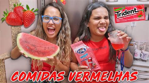 Um Dia Inteiro SÓ Comendo Comidas Vermelhas Juliana Baltar Youtube