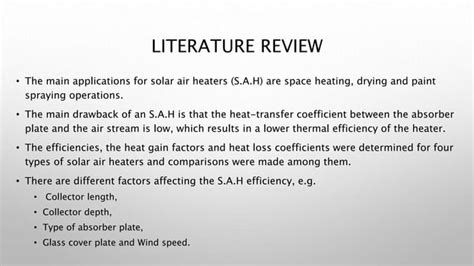 Thermal Performance Of Solar Air Heaters Pptx Indoor Environmental