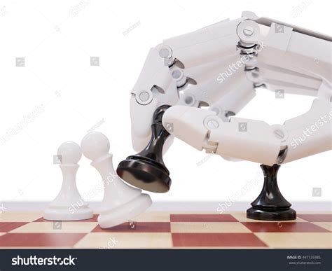Artificial Intelligence Playing Chess Concept Robot Stock Illustration 447729385
