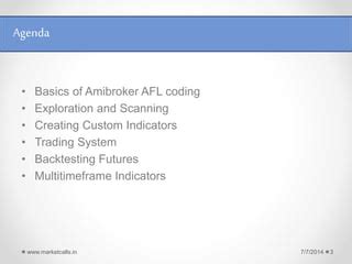 Amibroker Afl Coding 28th Atma Bengaluru Meet PPTX Computing Technology Computing