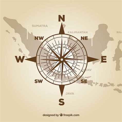 Flat Map Compass Background