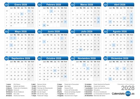 Calendario 2028