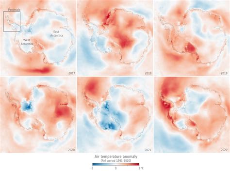 Esa Antarctica Air Temperature Anomaly
