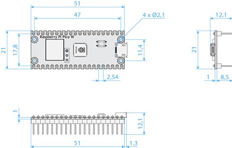 Купить Контроллер Raspberry Pi Pico Wi Fi Bluetooth С ногами