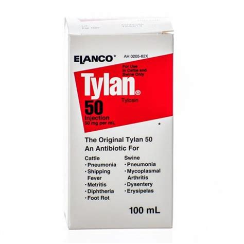 Tylan 50mg Ml Tylosin Injectable 100ml