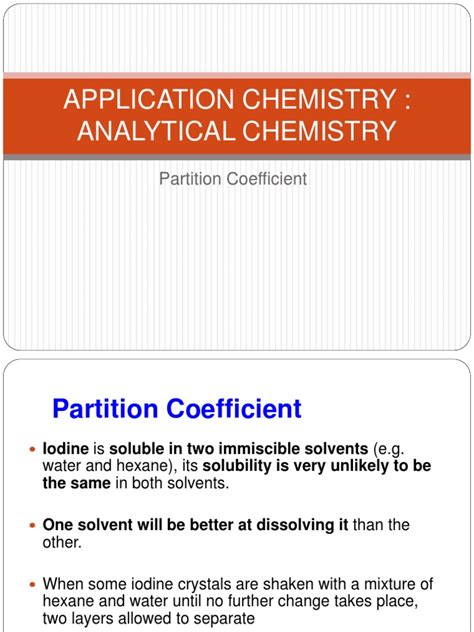 Partition Coefficient Edited Solvent Solubility