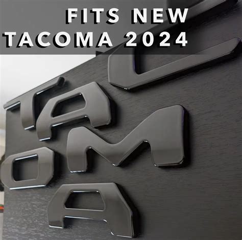 3d Gloss Black Tailgate Letters Compatible With Toyota Tacoma 2024 202