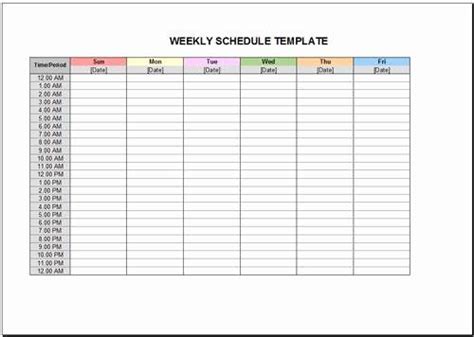 Excel Calender Template Ideal Week Printable