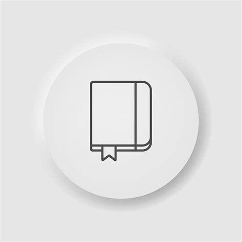Neumorphism 스타일의 노트북 아이콘 비즈니스 흰색 사용자 인터페이스 Ui Ux 일기 기호 통합 문서 노트 카피북