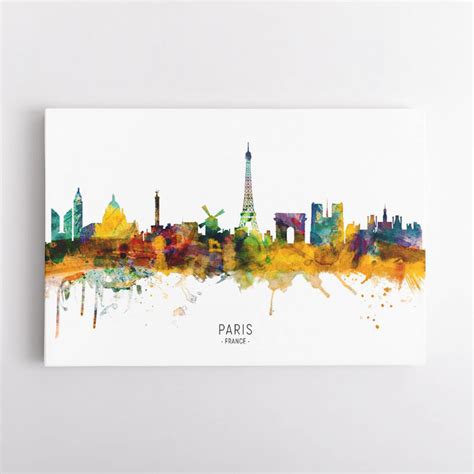 Paris France Skyline Wall Art