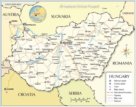 Political Map Of Hungary Nations Online Project