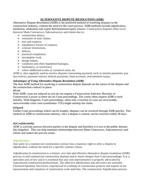 Alternative Dispute Resolution Pdf Arbitration Alternative Dispute Resolution