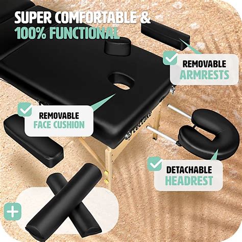3 Zone Massage Table Somwang W Bolster Set Black
