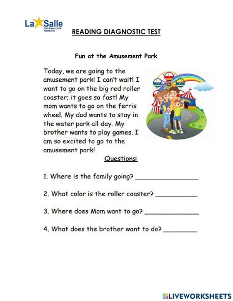 Diagnostic Reading Tests Printable Free Free Printable