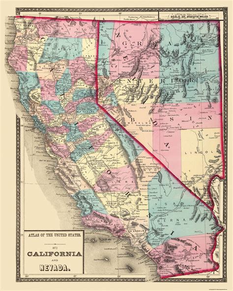 Road Map Of California And Nevada