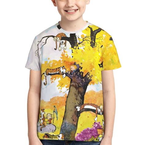 Youth Calvin And Hobbes T Shirts 3d Printed Short Sleeve Tee Shirt For