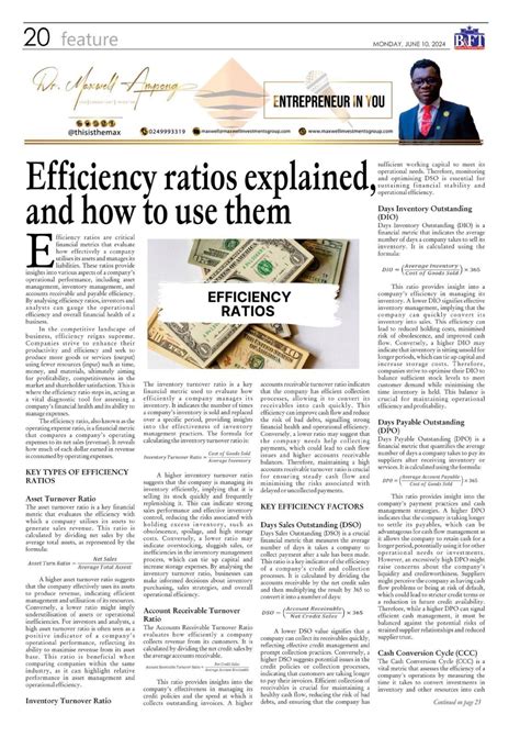 Efficiency Ratios Explained And How To Use Them Maxwell Investments