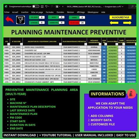 Preventive Maintenance Planning In Excel Preventive Maintenance Excel Preventative