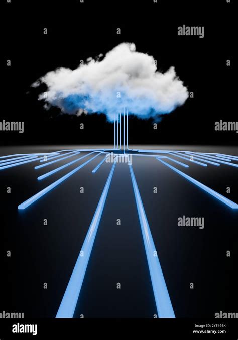 Cloud Computing Concept Computer Network And Cybersecurity Digital 3d
