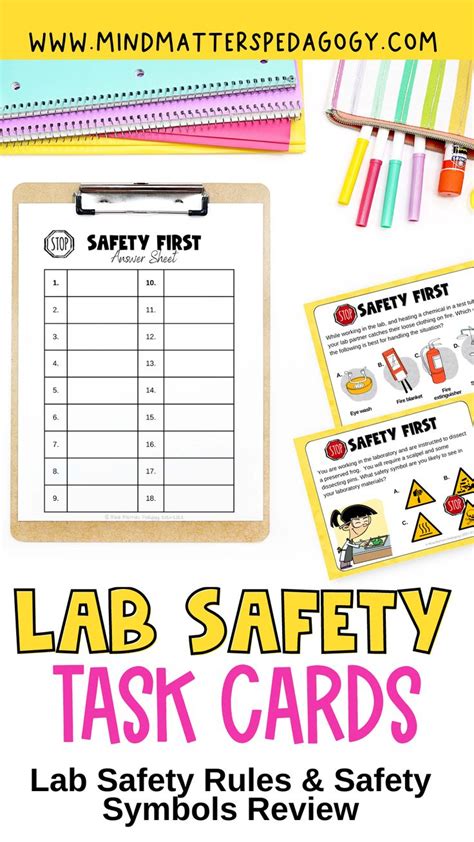 Science Lab Safety Task Cards Review Lab Safety Rules Group Activity