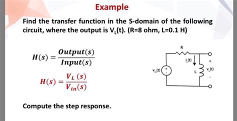 Solved Example Find The Transfer Function In The S Domain Of