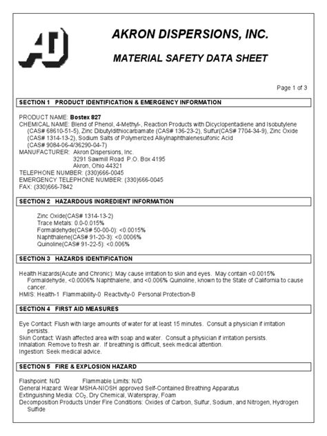 Bostex 827 Masterbatch Cure Dispersion For Natural Latex Balloons Msds Pdf Nitrogen