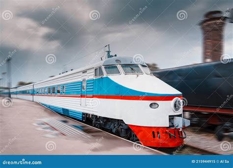 Soviet Speed Passenger Steam Locomotive Stock Image