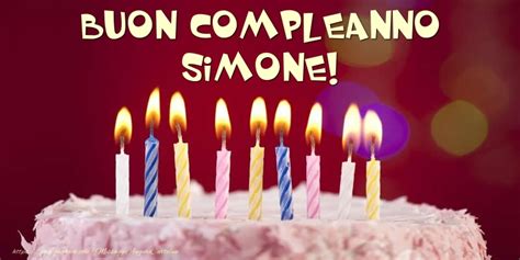 Buon Compleanno Simone Cartolina Con Candele Sulla Torta