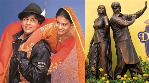Ddlj Turns 30 Srk And Kajol Commemorate Raj And Simrans Bronze Statue In
