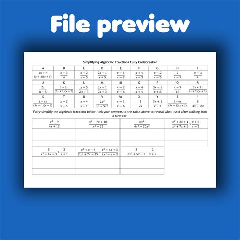 Simplifying Algebraic Fractions Fully Codebreaker Andy Lutwyche