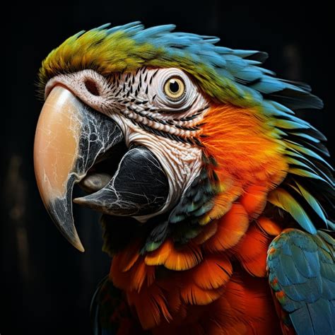 Premium Photo A Closeup Parrot Head Shot