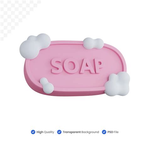 Premium Psd 3d Rendering Soap With Foam Isolated