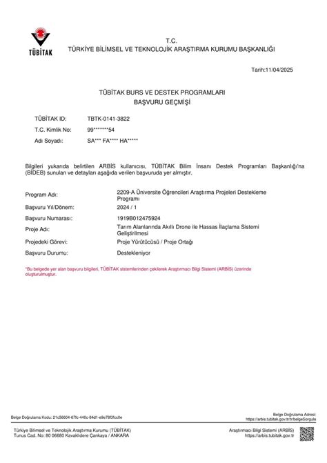 Tübi̇tak 2209a Araştırmaprojesi Akıllıtarım Droneteknolojisi