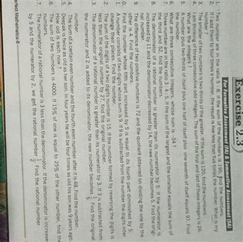 Exercise 23 For Formetive Assessment Ca And Summative Assessment Sd