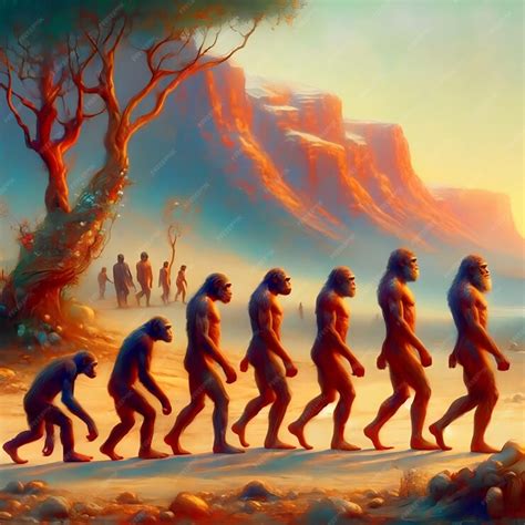 The Evolution Of The Human Species Premium Ai Generated Image