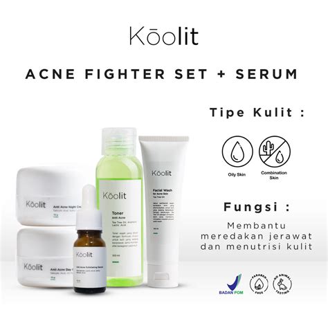 Jual Koolit Acne Fighter Set Serum Paket Isi 5 Mengatasi Jerawat