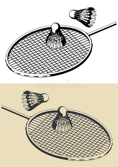 Rackets Shuttlecocks Stock Illustrations 211 Rackets Shuttlecocks