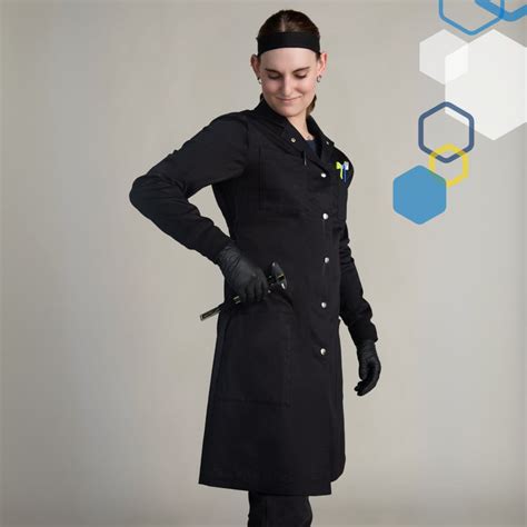 The Curie Womens Black Cotton Scientist Lab Coat Genius Lab Gear
