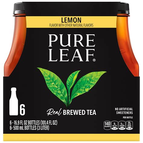 Pure Leaf Lemon Black Iced Tea Bottled Tea Drink 169 Fl Oz 6 Pack
