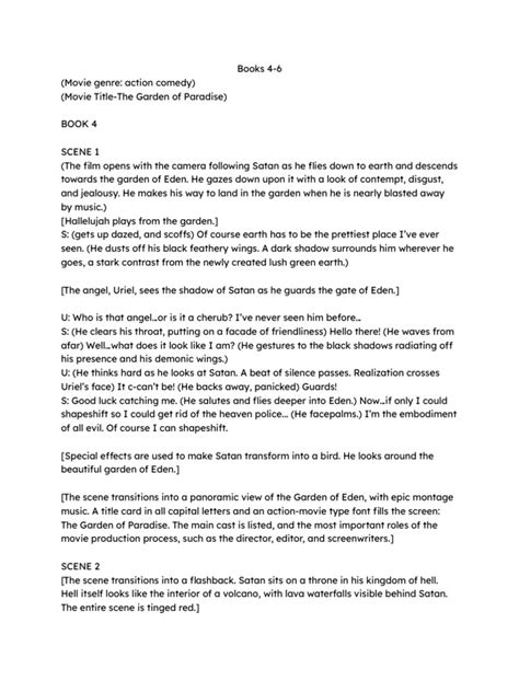 Paradise Lost Script Pdf