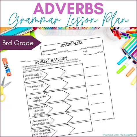 3rd Grade Adverbs Grammar And Writing Lesson And Worksheets Made By